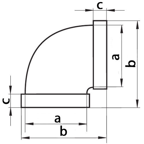 Square bends 90 horizontal